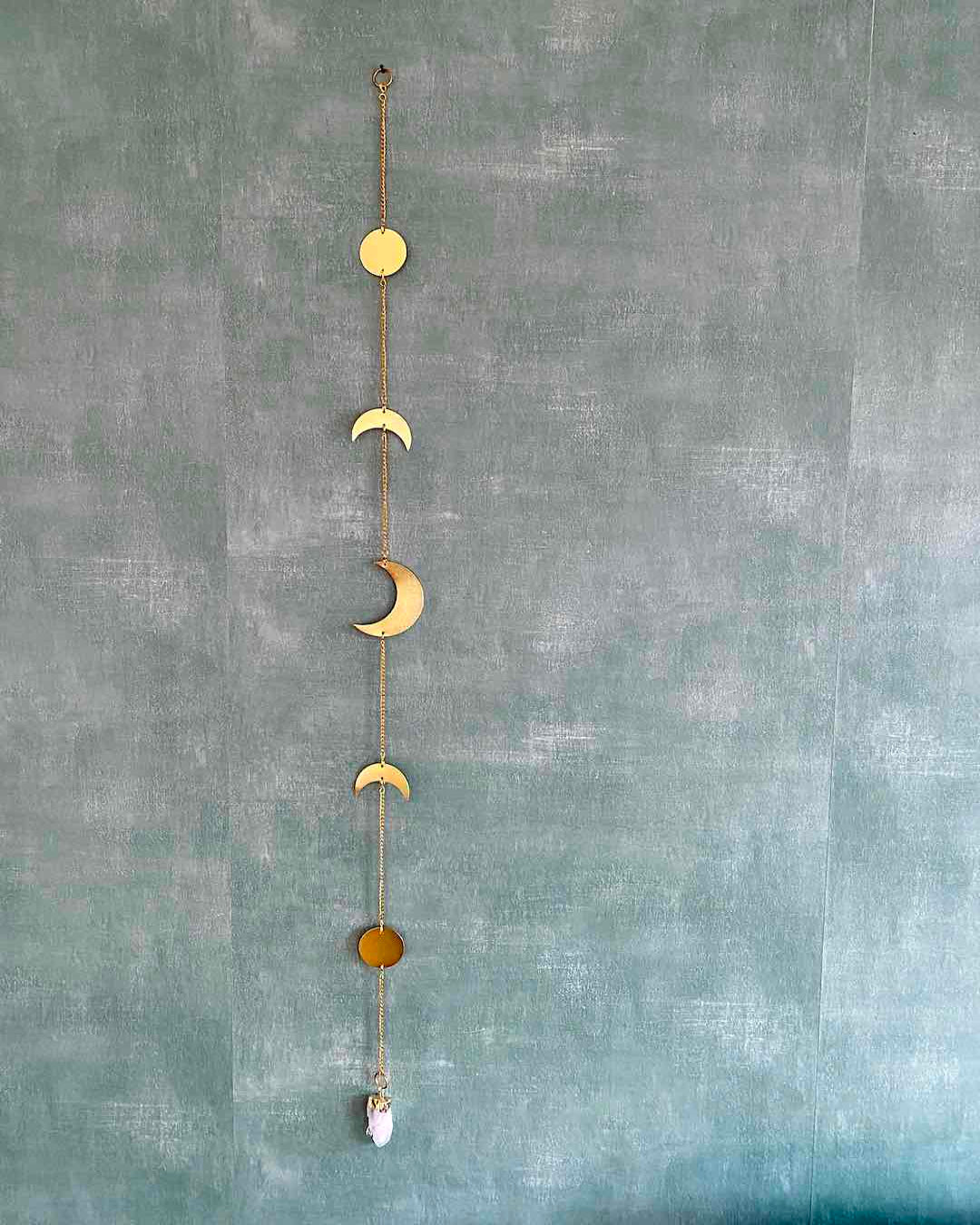 Moon Cycle Wall Garland Sling with a Crystal Cluster Pendant – Manipura ...